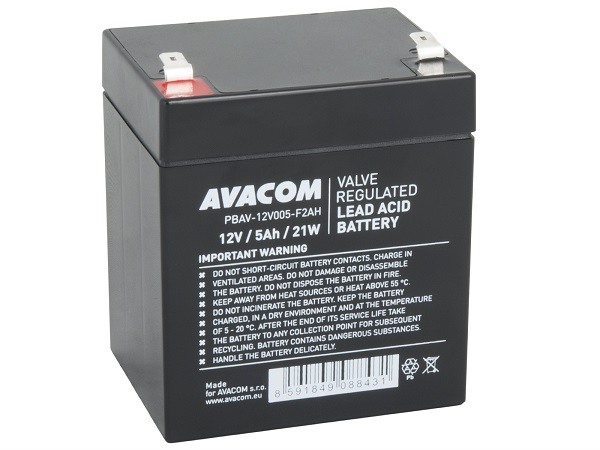Avacom baterie 12V 5Ah F2 HighRate (PBAV-12V005-F2AH) | NC Computers s.r.o.