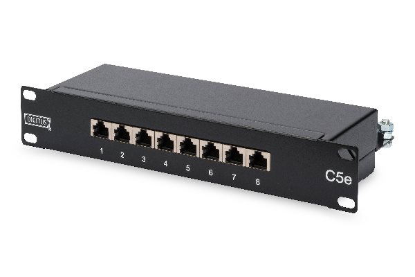 Digitus CAT 5e, patch panel třídy D, stíněný, 8 portů RJ45 8P8C, LSA ...