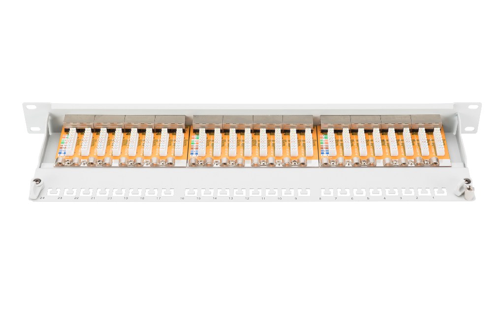 Digitus CAT 6 patch panel, stíněný, 24 portů RJ45, 8P8C, LSA, 1U ...