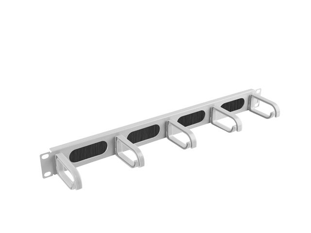 LANBERG 19" CABLE MANAGEMENT BRUSH PANEL 5 RINGS- TYPE B 1U GREY | NC ...