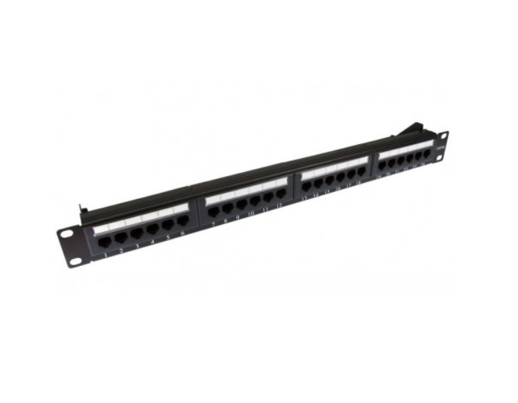 OPTIX UTP Patch panel Cat.6, 24 port, 1U, black, Certifikován | NC ...